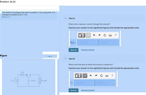 Solved Problem The Switch In The Figure Has Been In Chegg Com