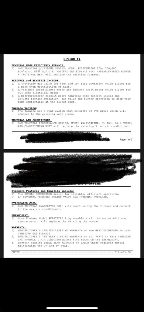 Quote For New Tempstar R Hvacadvice