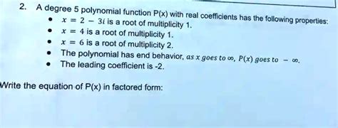 solved degree 5 polynomial function p x with real coefficients 1