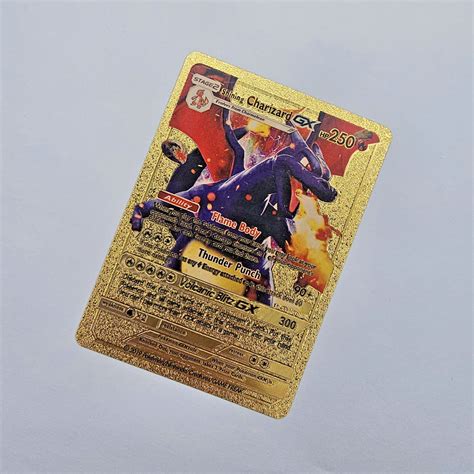 Shining Charizard Gx Gold Foil Pokemon Card Fan Art Hp 250 Nm Ebay