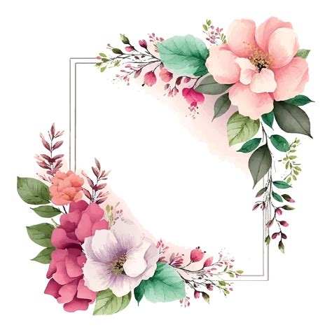 Vector Flowers Frame Beautiful Wreath Elegant Floral Collection With