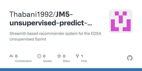 Github Thabani1992jm5 Unsupervised Predict Streamlit Template