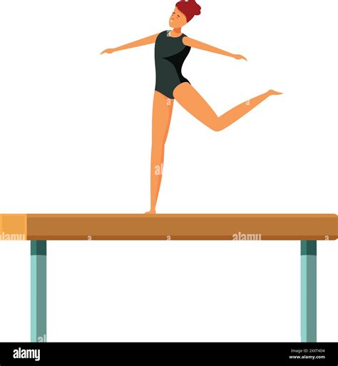 Gymnasts On Beam Clipart