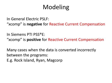 Ppt Modeling Line Drop Compensation Reactive Current Compensation Cross Current Compensation