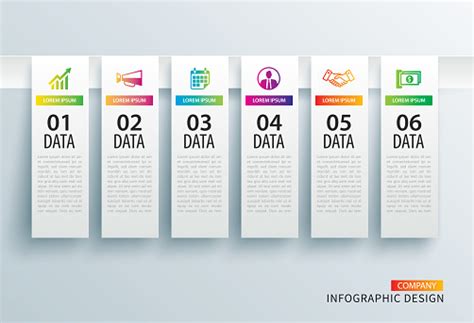 6 데이터 템플릿 사용 하 여 수직 종이 인덱스 인포 그래픽 탭 벡터 일러스트 레이 션 추상적인 배경입니다 웹 디자인 배너 비즈니스 단계 워크플로 레이아웃에 사용할 수