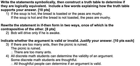 Solved Write The Statements Symbolically Then Construct A