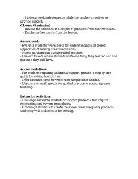 9 PR 4 LP Solving Single Variable Linear Inequalities TPT