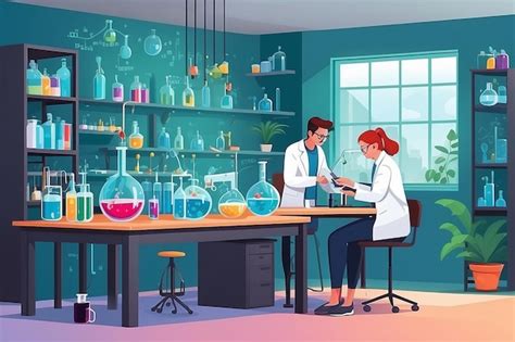 Premium Photo Depict A Chemistry Lab With Students Conducting