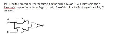 solved find the expression for the output f in the circuit