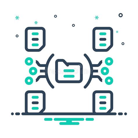 Mix Icon For Data Collection File And Database Stock Illustration