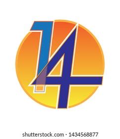 Logo Number 14 Vector Background White Stock Vector Royalty Free