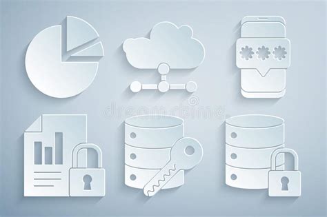 Set Server Security With Key Mobile And Password Document Lock Network Cloud Connection And