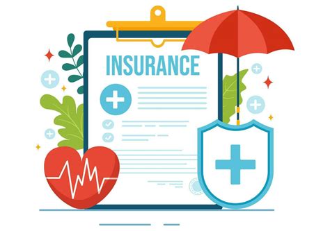 Health Insurance Vector Illustration With Medical Document Form For