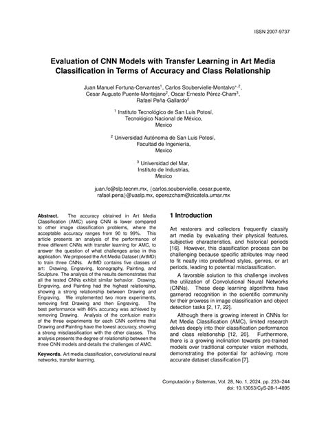 (PDF) Evaluation of CNN Models with Transfer Learning in Art Media Classification in Terms of ...