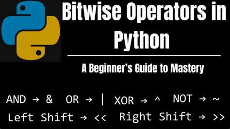 Bitwise Operators In Python A Beginners Guide To Mastery 🧠 Kaashiv