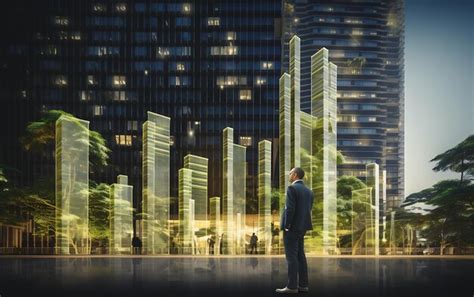 Premium Ai Image Column Chart With Progress And Growth By Year