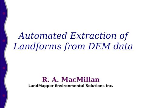 Pptx Automated Extraction Of Landforms From Dem Data Dokumentips
