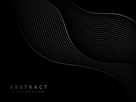 Premium Vector Dark Abstract Background With Realistic Elegant Metal Wave Stripes