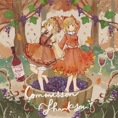 Onigiri Ginseitou Aki Minoriko Aki Shizuha Touhou Red Headwear