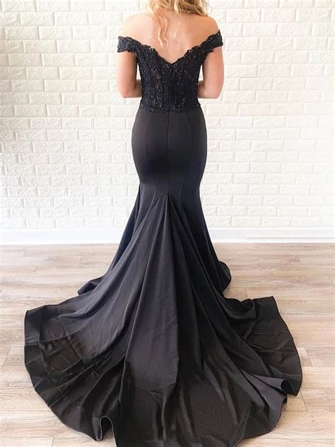 Off Shoulder Black Lace Prom Dresses Off The Shoulder Black Lace Merm