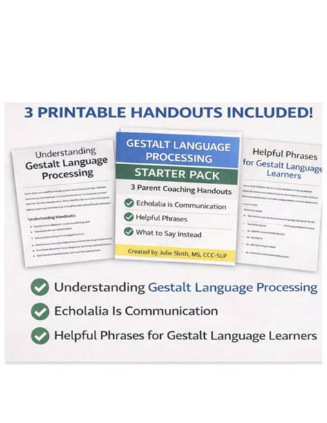 Gestalt Language Processing Starter Pack Glp Handouts Tpt