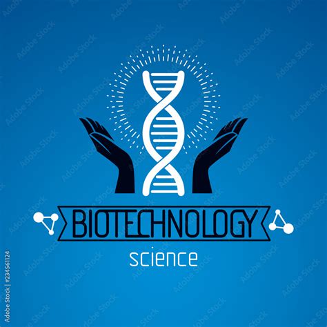 Caring Hands Hold A Model Of Human Dna Bioengineering As The Direction