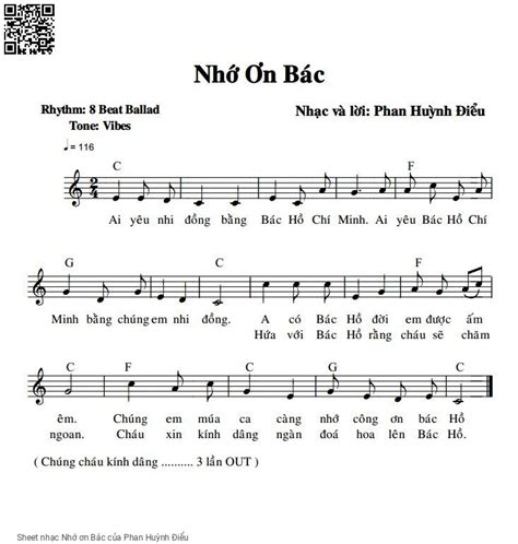 [sheet] Nhớ ơn Bác Pdf Lời And Hợp âm Nốt Nhạc