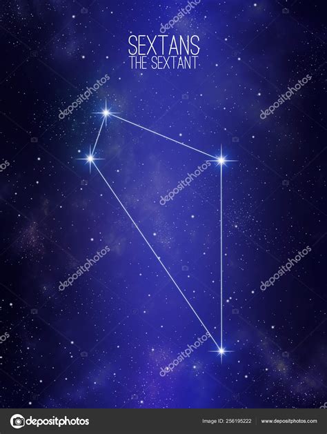 Sextans The Sextant Constellation Map On A Starry Space Background