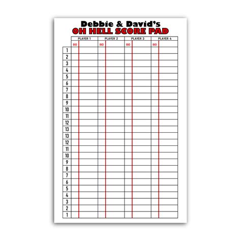 Oh Hell Scoresheet Printable
