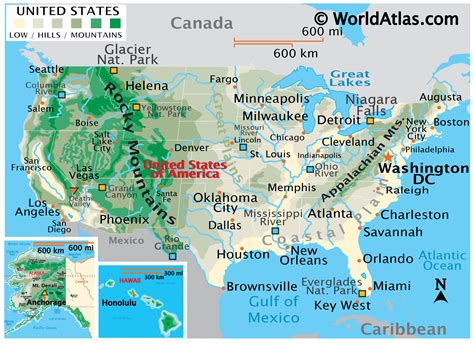 Printable Usa Physical Map Labeled Printable Map Of Usa