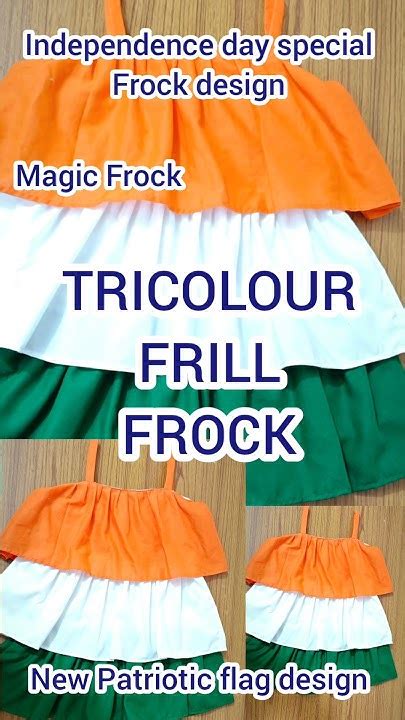 New Designer Frill Tricolour Frock Independence Day Special Frock