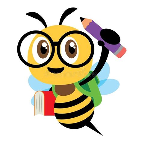 Back To School Bee Illustration