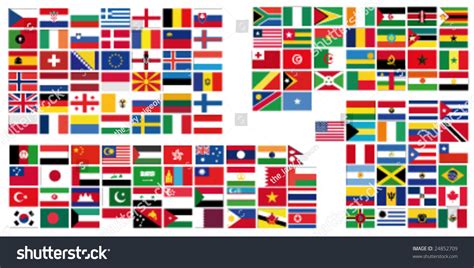 Complete Set Flags World Vector De Stock Libre De Regalías 24852709