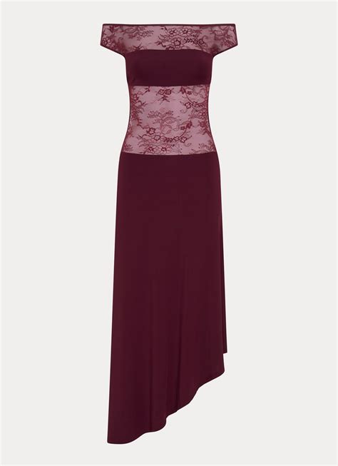 Francoise Lace Midi Dress Burgundy Peppermayo Us