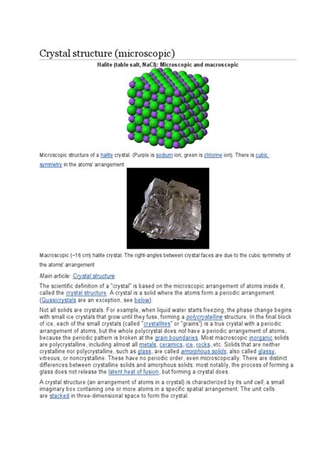 Crystal Structure Microscopic Halite Table Salt Nacl