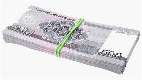 Stack Of North Korea 500 Won 3d Model 29 3ds Blend C4d Fbx Max