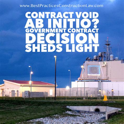 Contract Void Ab Initio Key Insights Into The Kbr Vs Corps Of