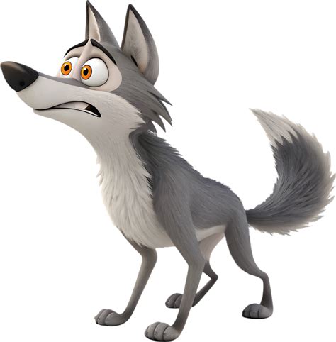 Fun And Lively Playful Wolf Cartoon Character Clipart 58190073 Png