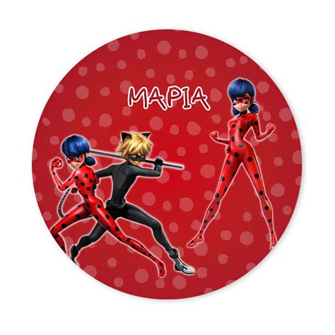 Αυτοκόλλητο με όνομα Miraculous Ladybug 27cm Ροζ Μπαλόνι