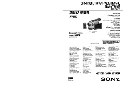 Sony Ccd Trv89 95 99 Service Manual Download Schematics Eeprom Repair Info For Electronics
