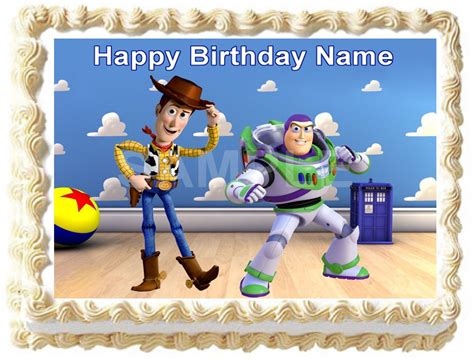 Woody And Buzz Lightyear Toy Story Edible Cake Topper Image Party