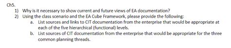 Solved Class Enterprise Architecture Cit Scenario For All