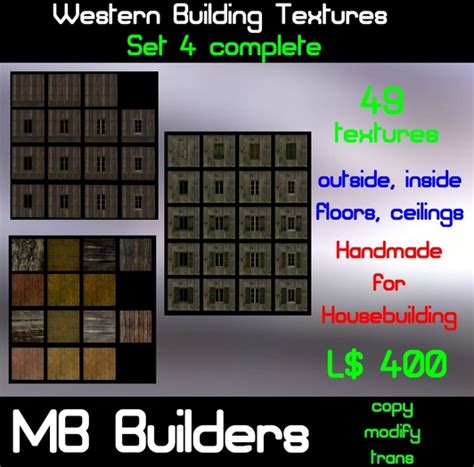 Second Life Marketplace Western Textures Set 4 Complete