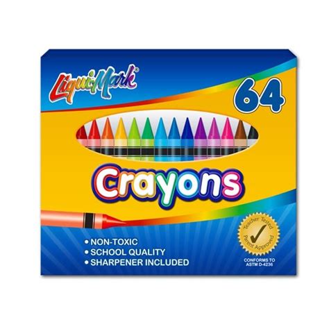 Promotional 64 Pack Crayons W Sharpener Case Of 48 Sets