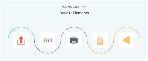 Basic Ui Elements Flat 5 Icon Pack Including Speaker Buy Printer