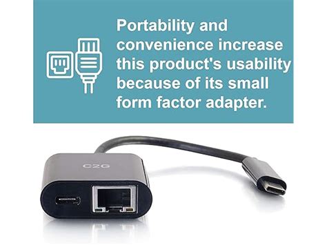C2g Usb C Adapter And Ethernet Adapter With Power