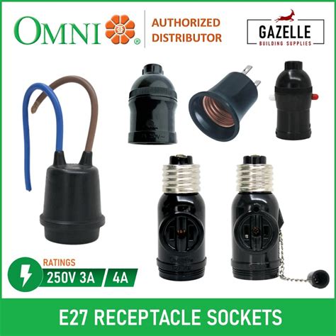 Omni E27 Receptacle Socket Weatherproof Rubber Keyless Plug Push