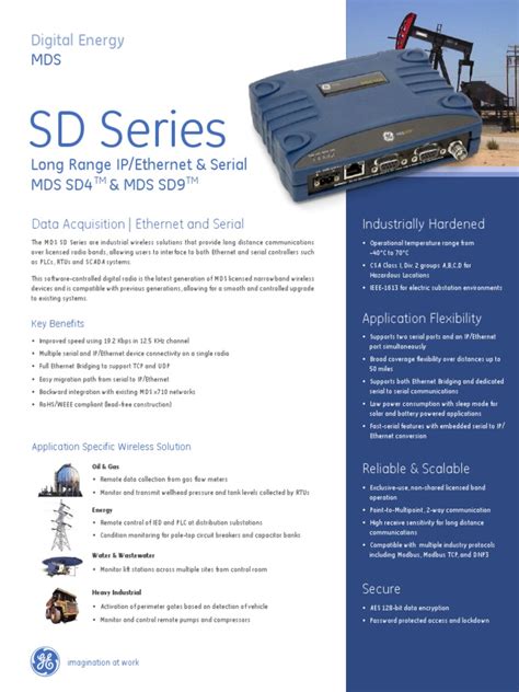 Sd Series Digital Energy Mds Pdf Scada Transmission Control Protocol