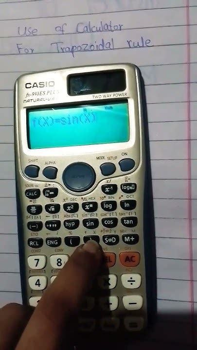 Use Of Calculator On Trapozoidal Rule Question Youtube