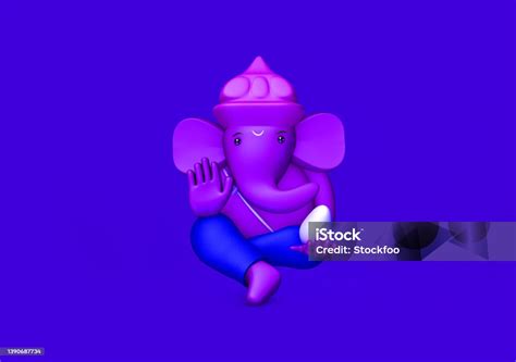 힌두교 신 가네샤 동상 힌두교 사나탄 종교 축제 개념 코끼리 신 3d 렌더링 일러스트 이미지 Ganesh Chaturthi에 대한 스톡 사진 및 기타 이미지 Istock